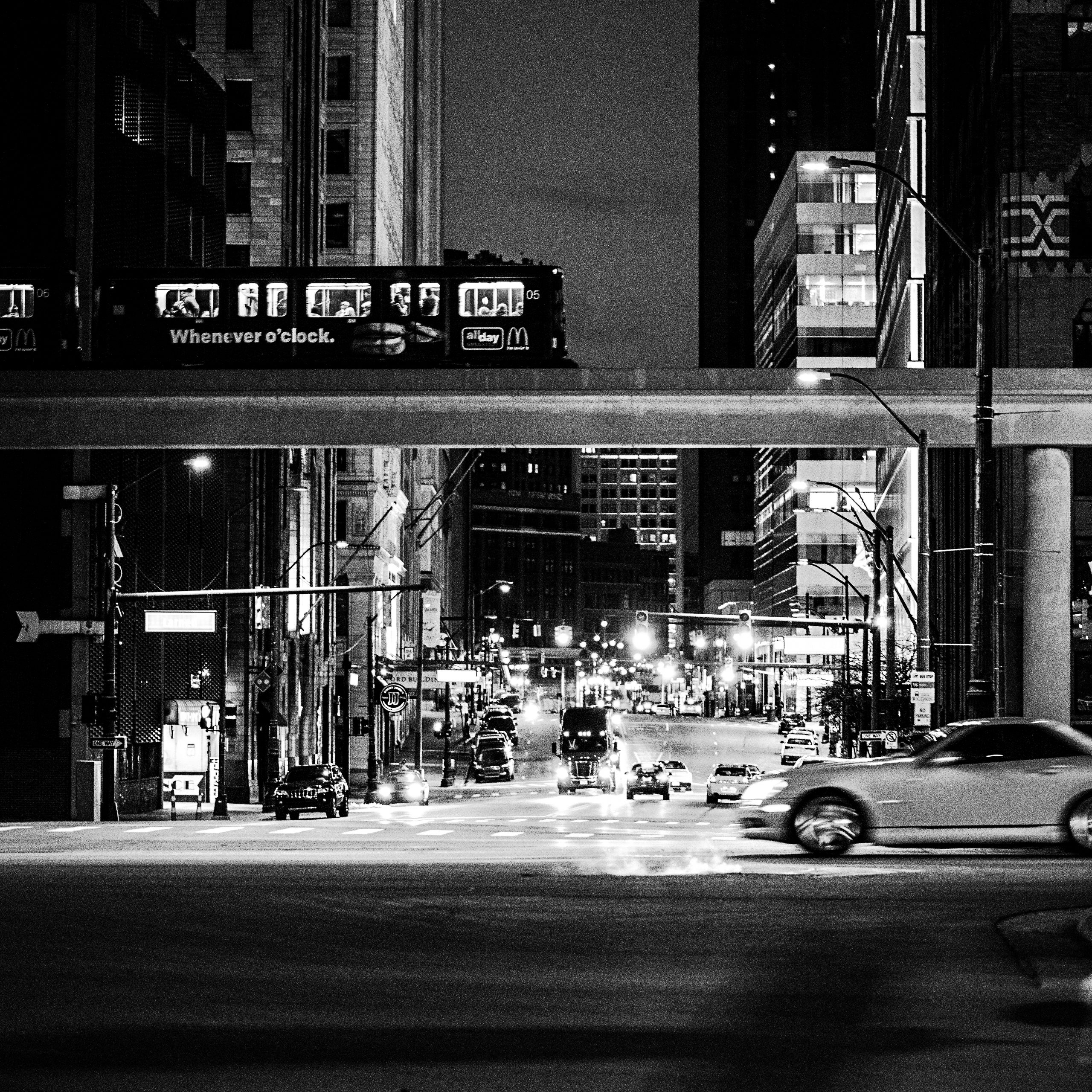 Downtown Detroit Skyline at Night - Aglow - Michigan.Photography