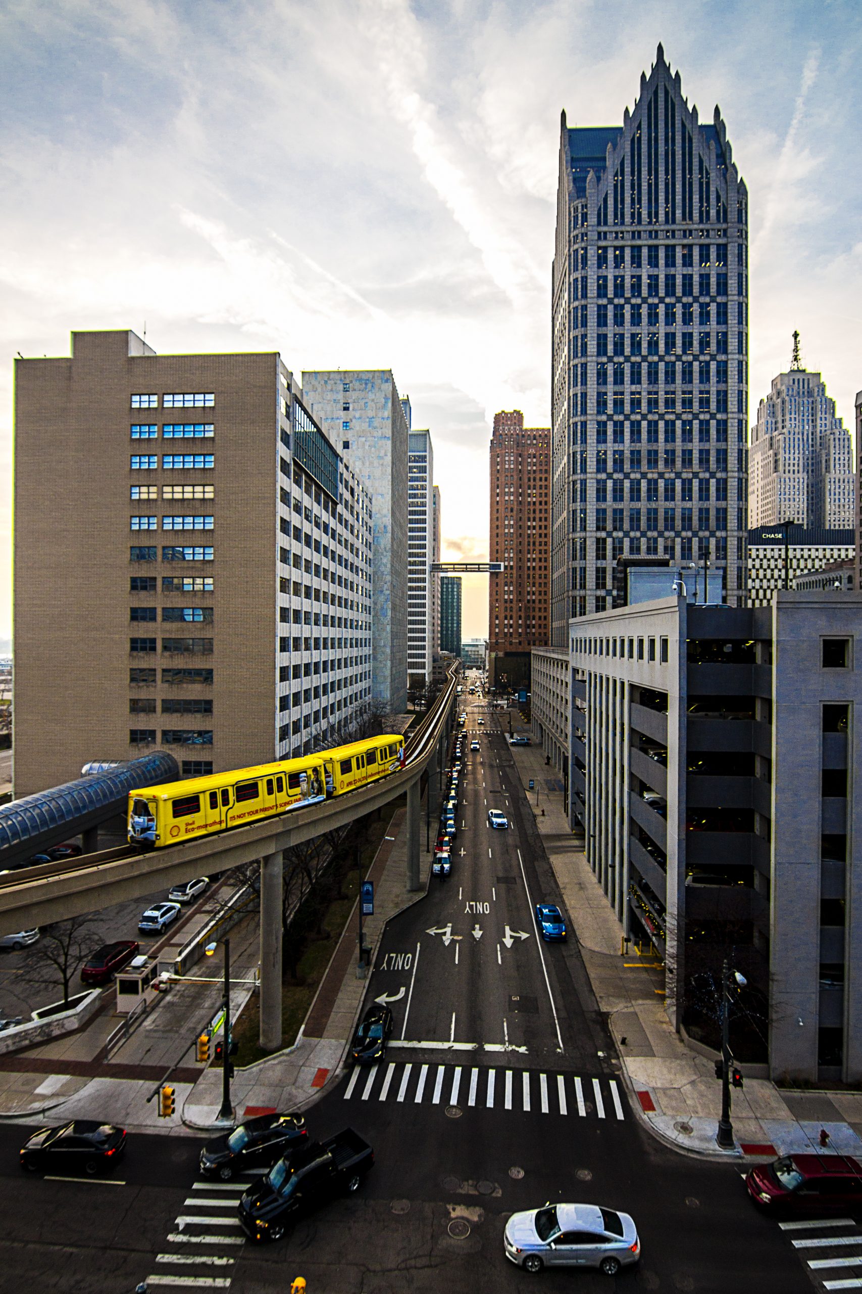 Downtown Skyline at Night - Detroit City - Michigan.Photography